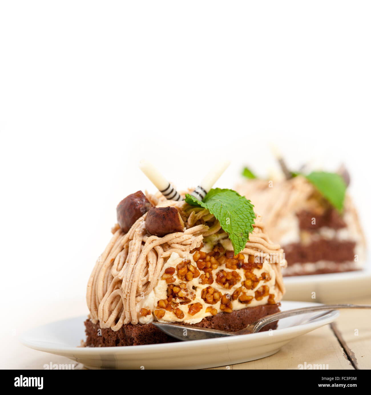 chestnut cream cake dessert Stock Photo - Alamy