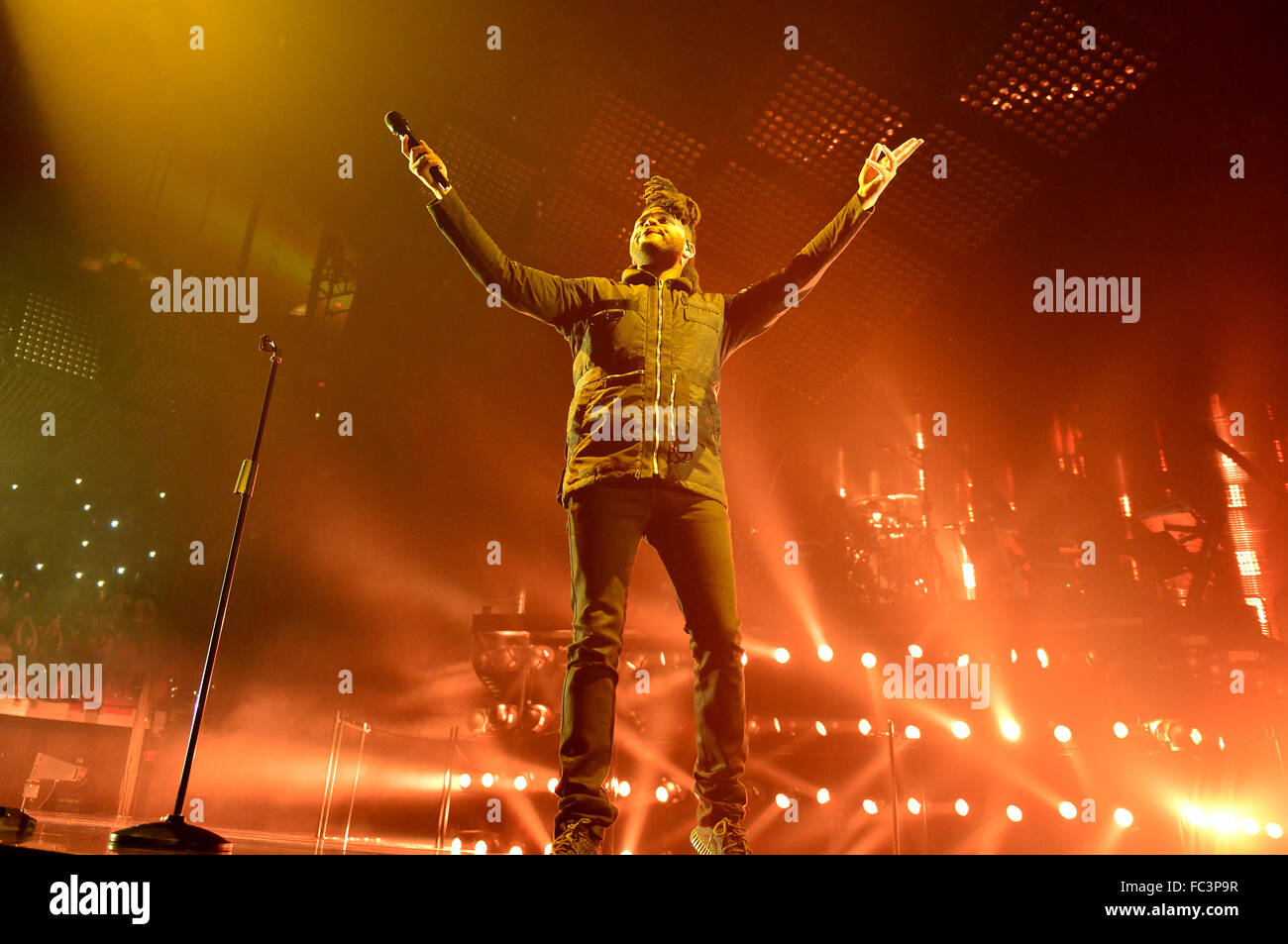 The Weeknd performs live in concert during 'The Madness Tour' at ...