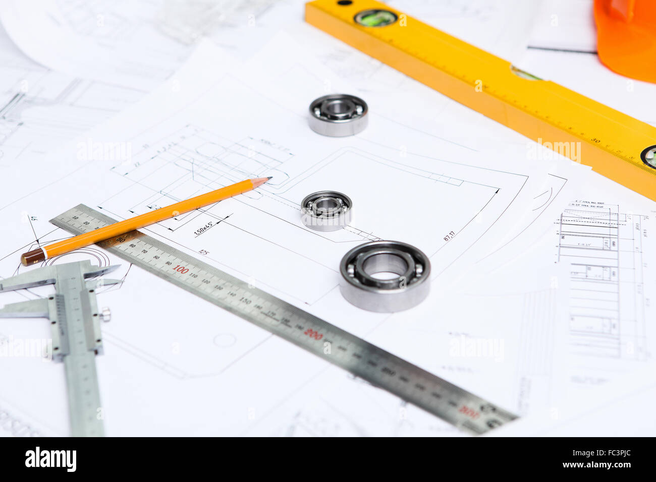 construction drafts and tools on the table Stock Photo - Alamy