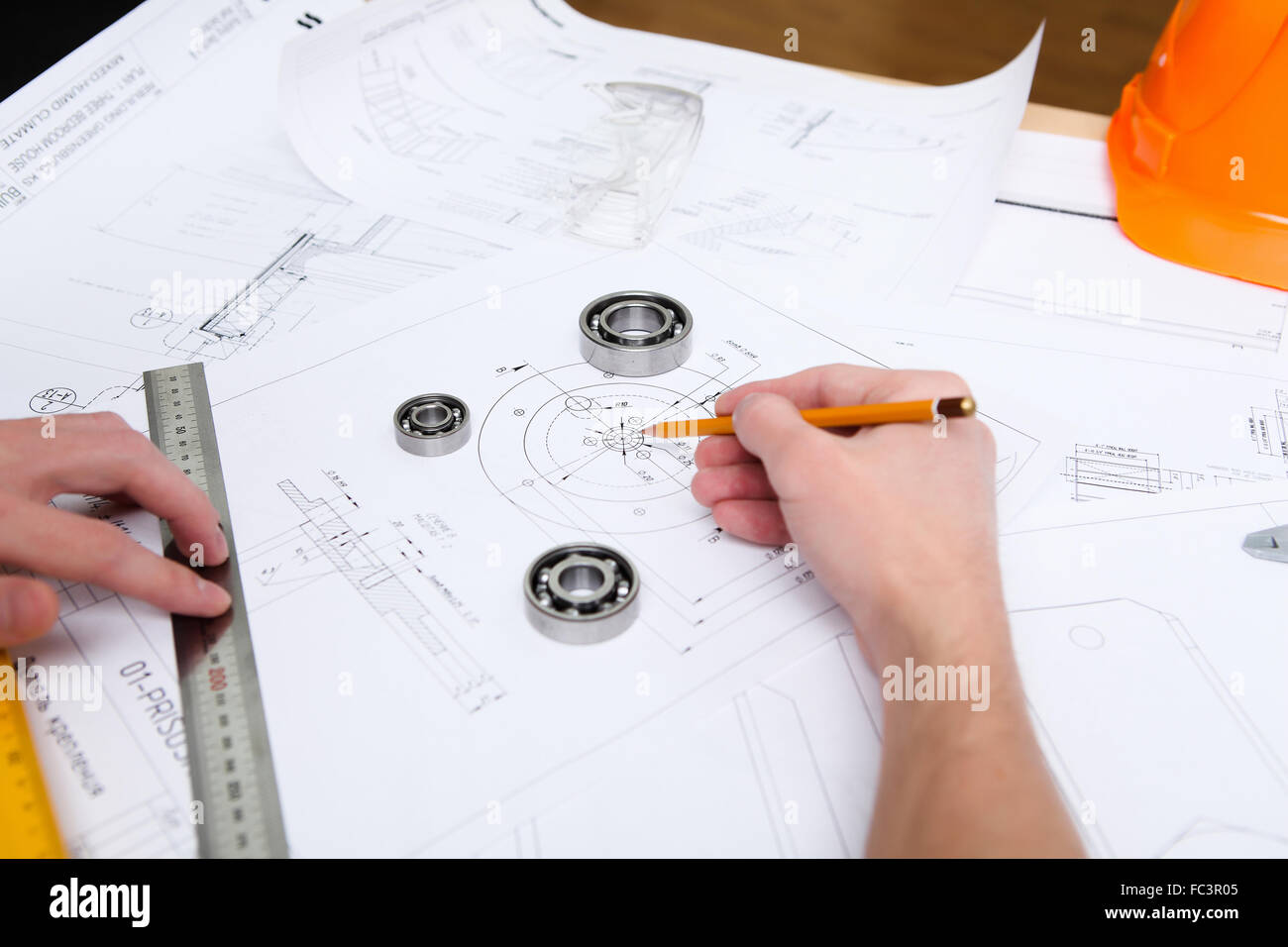 construction drafts and tools on the table Stock Photo - Alamy