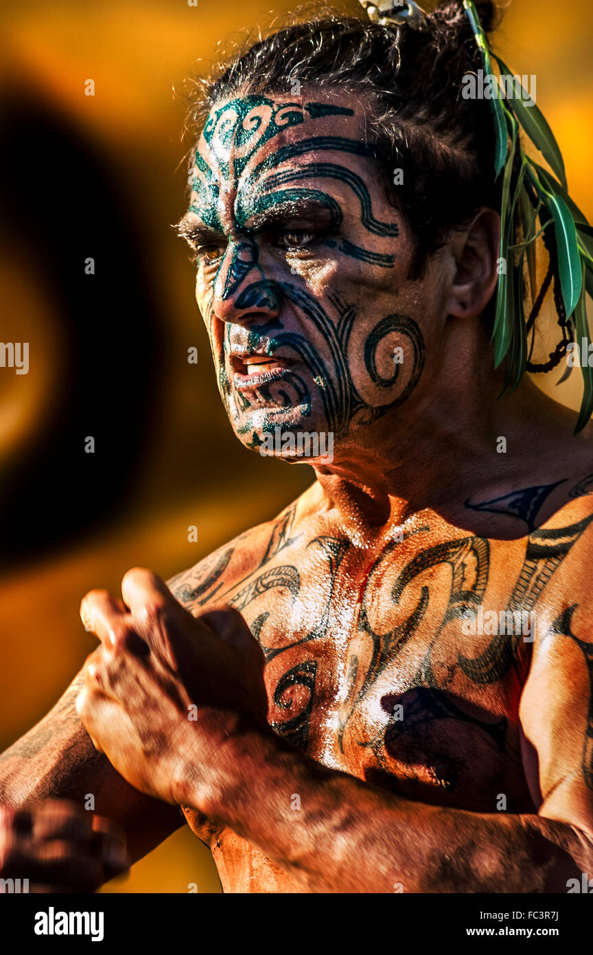 Haka maori ancestral war cry hi-res stock photography and images - Alamy