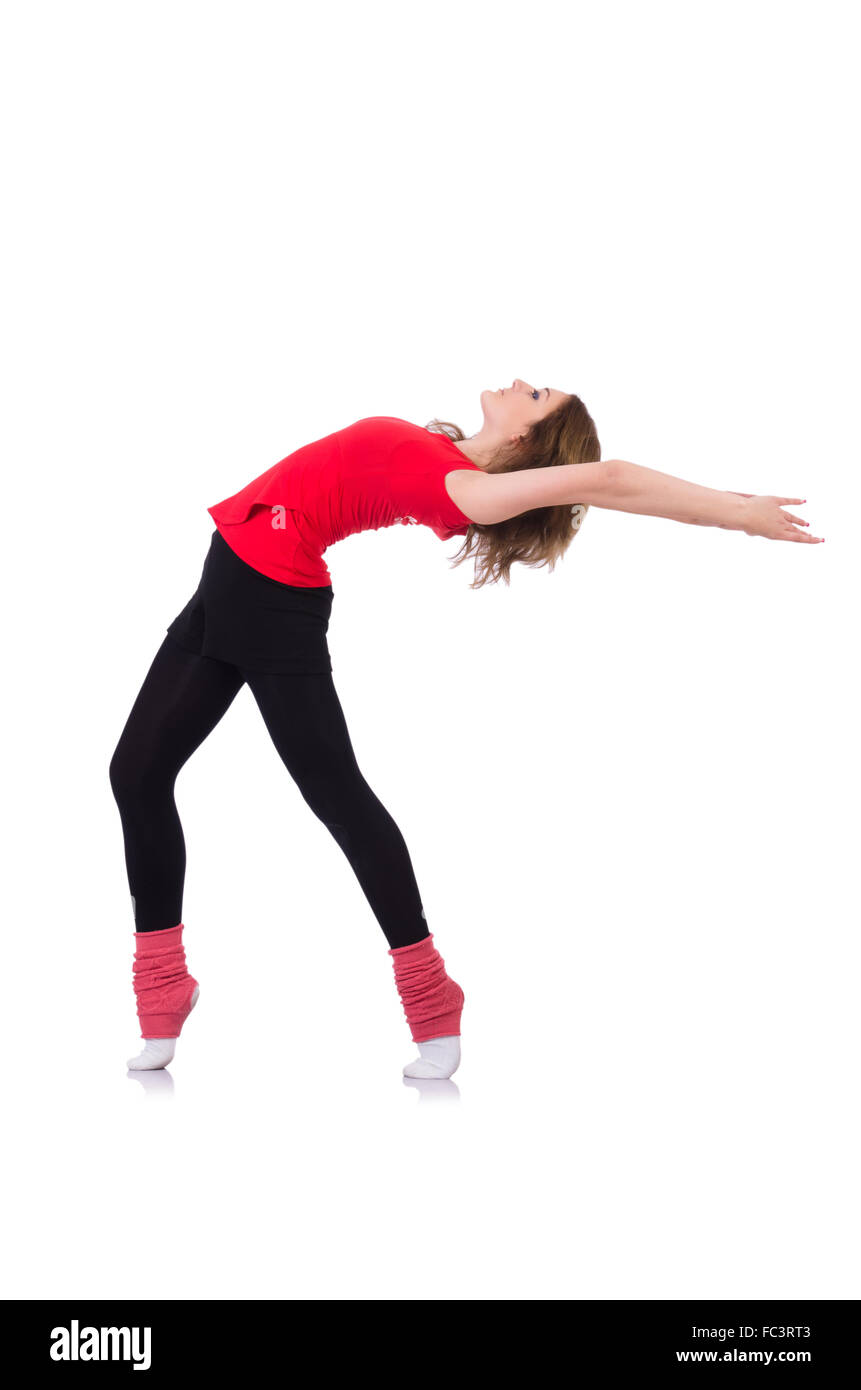 Doing exercises on balance Cut Out Stock Images & Pictures - Alamy