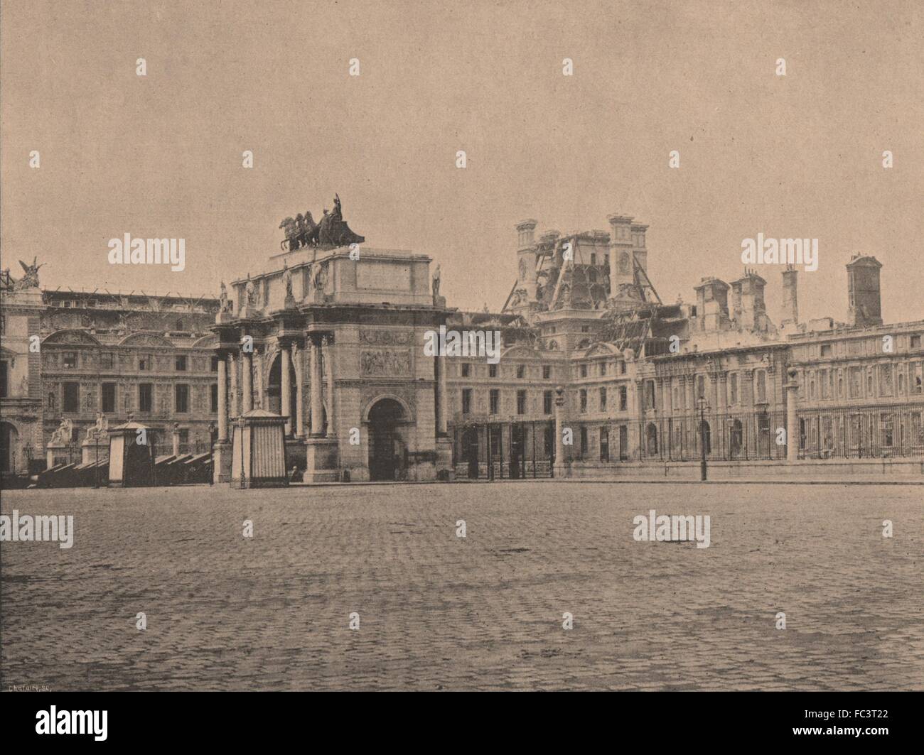 PARIS COMMUNE 1871. La Place du Carrousel, antique print c1873 Stock ...