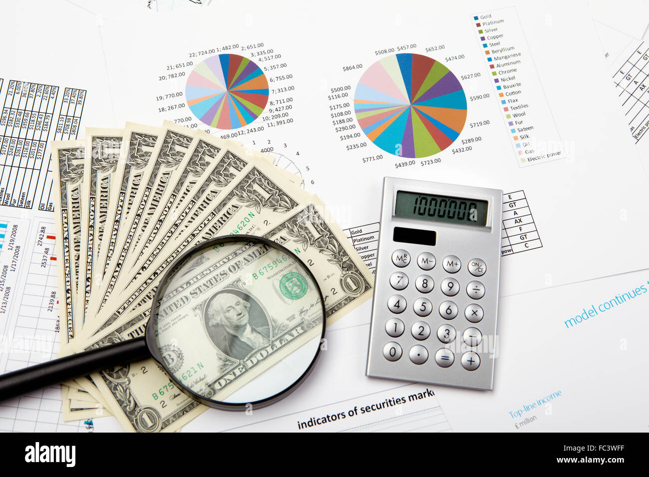financial charts and graphs on the table Stock Photo - Alamy