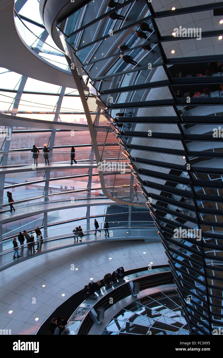 Germany Berlin Reichstag Parliament Interior of Glass Dome design by ...