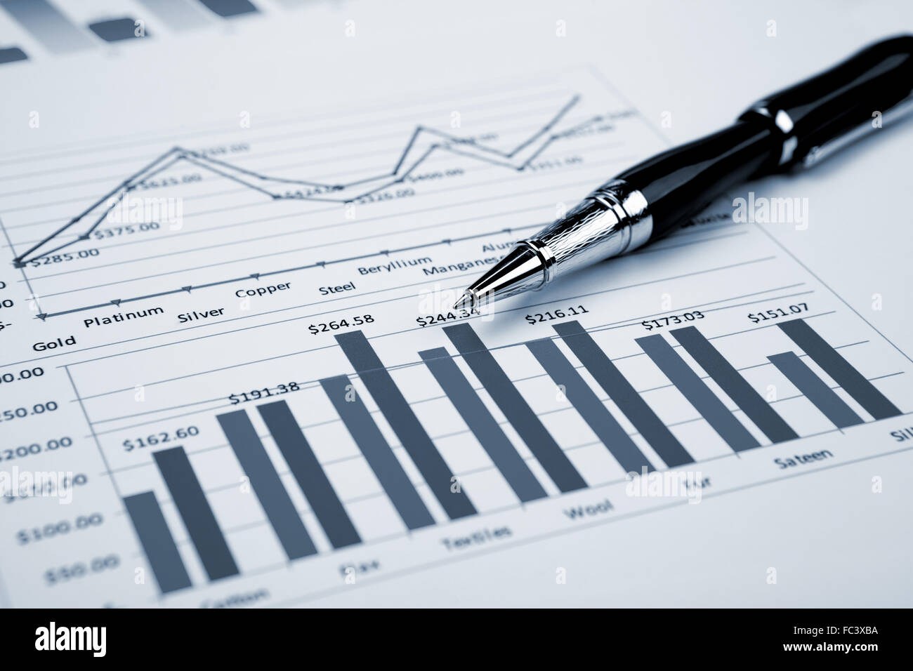 financial charts and graphs on the table Stock Photo - Alamy