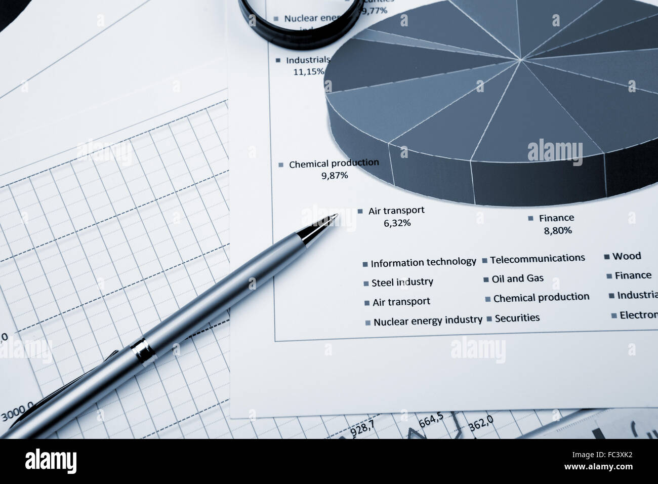 financial charts and graphs on the table Stock Photo - Alamy