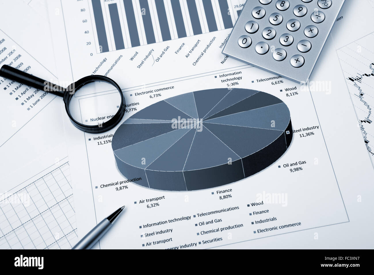 financial charts and graphs on the table Stock Photo - Alamy