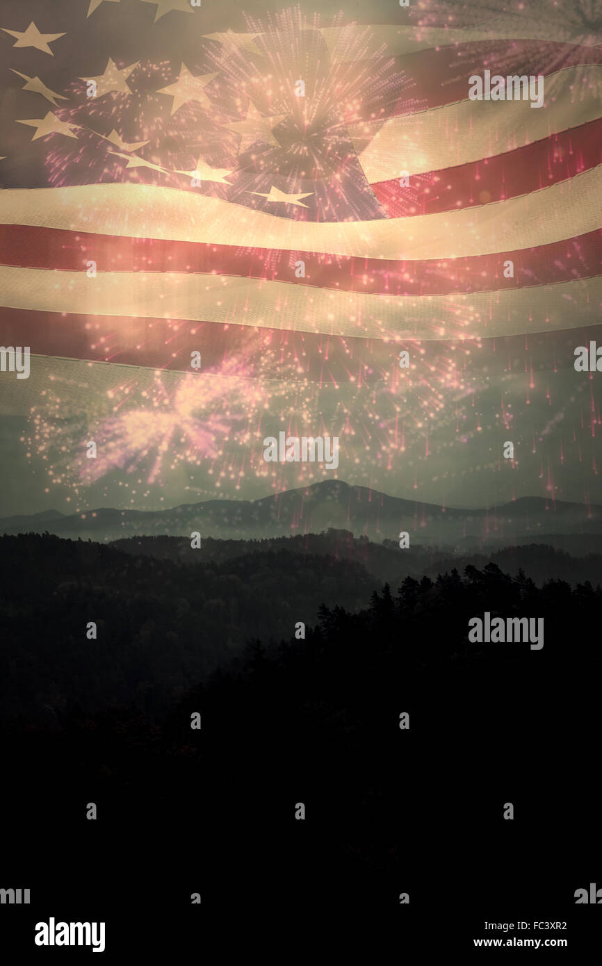 Composite image of digitally generated american flag rippling Stock ...