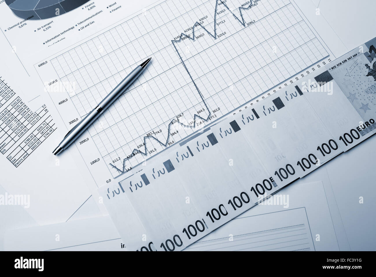 financial charts and graphs on the table Stock Photo - Alamy