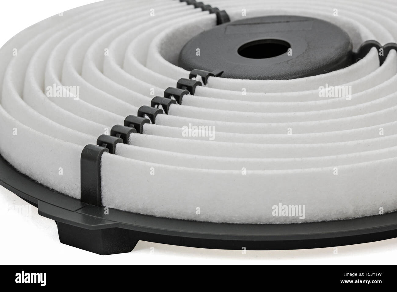 Car filter close-up, auto spare part, isolated on white background ...