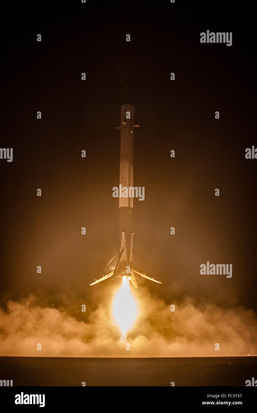 The Spacex Falcon 9 First Stage Reusable Rocket Touches Down On Landing