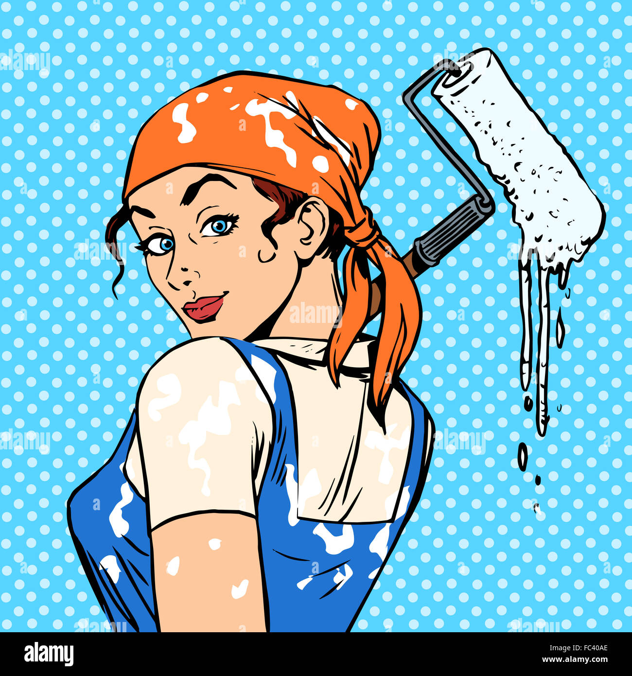 Girl painter profession paint job designer Stock Photo - Alamy