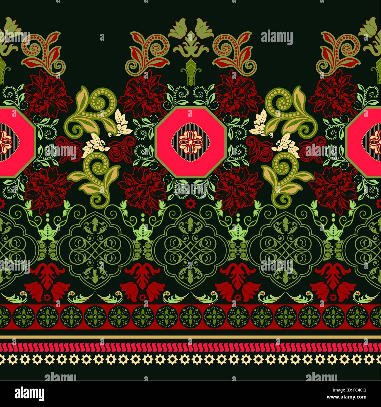 Bright colorful striped floral pattern Stock Vector Image & Art - Alamy