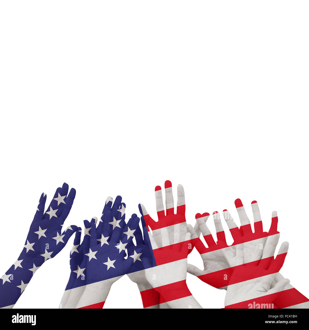 Raising flag hands hi-res stock photography and images - Alamy