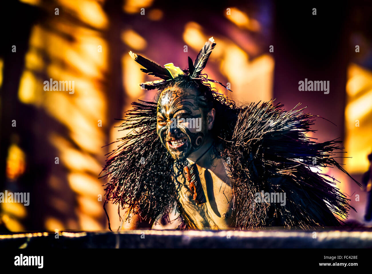 Maori performers doing the haka (war dance) at Melbourne Festival ...