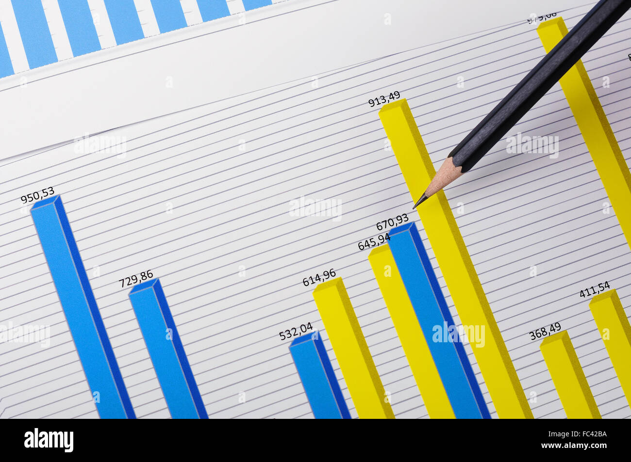 Charts and graphs of sales - a symbol of successful corporate business ...