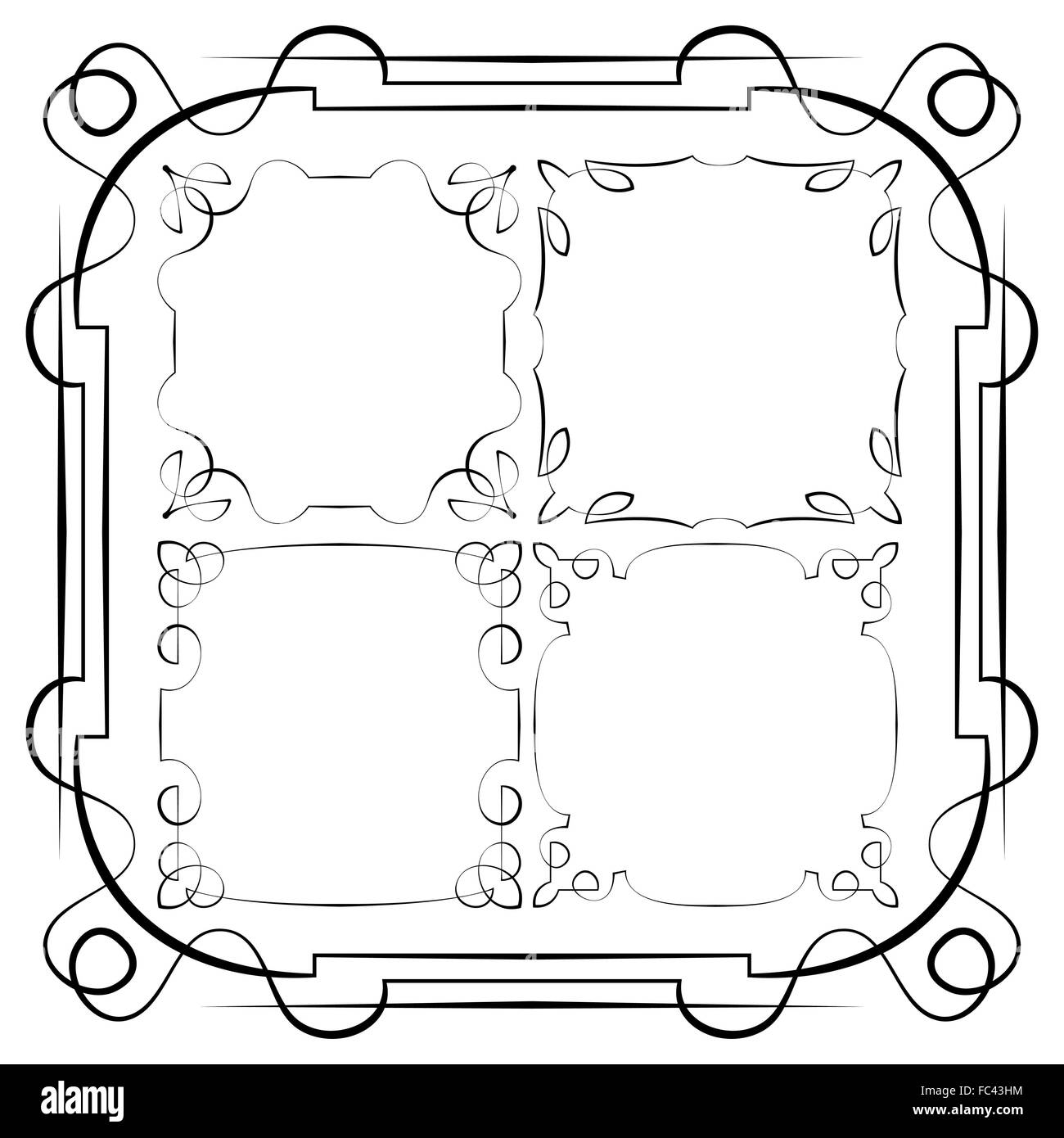Delicate border design Black and White Stock Photos & Images - Alamy