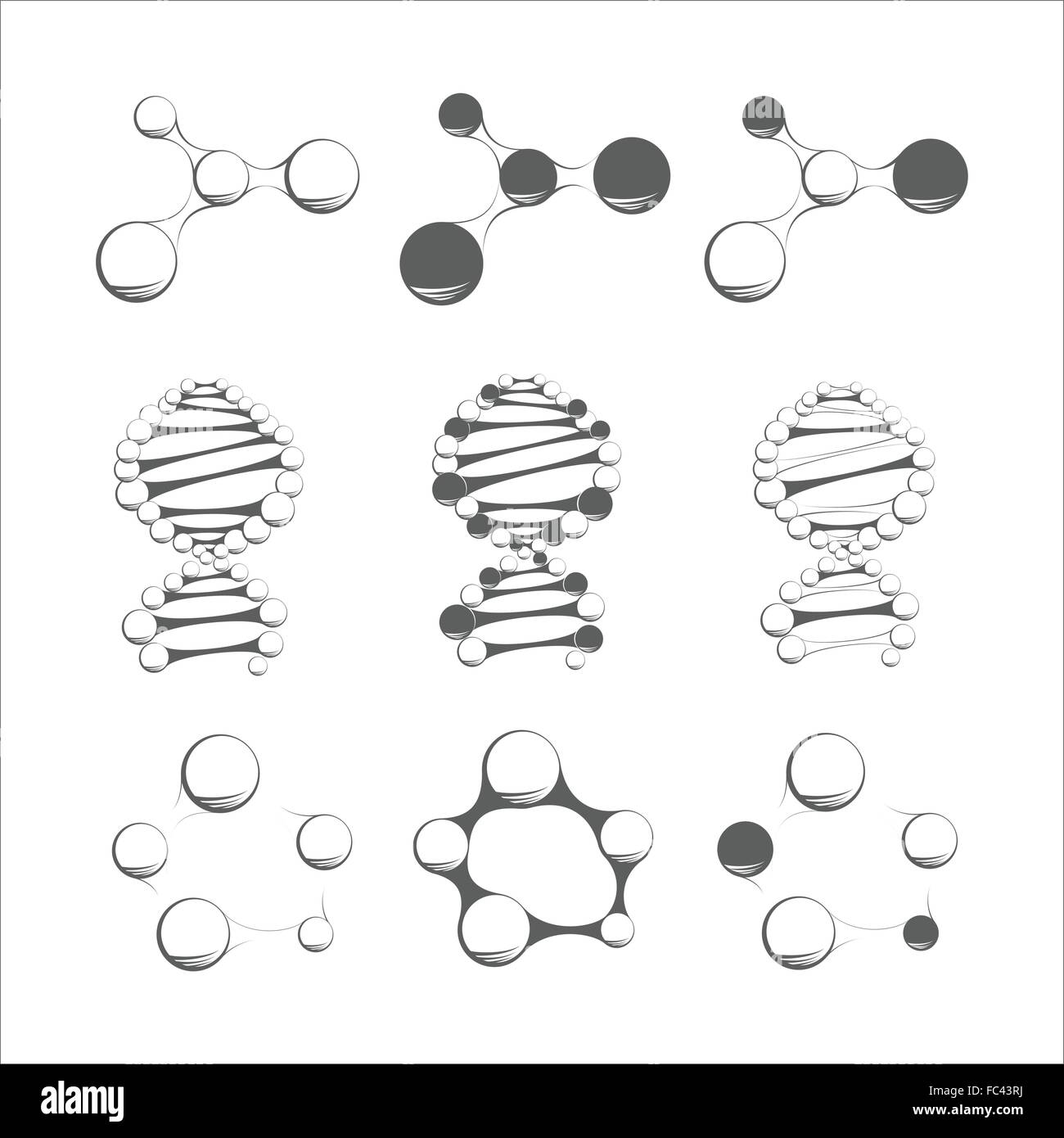 Set of molecule icons Stock Vector Image & Art - Alamy