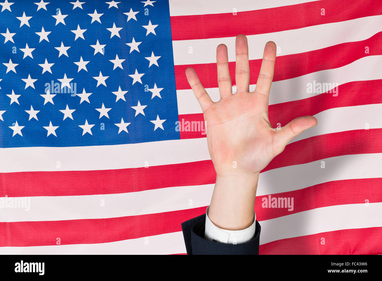 Composite image of hand with fingers spread out Stock Photo - Alamy