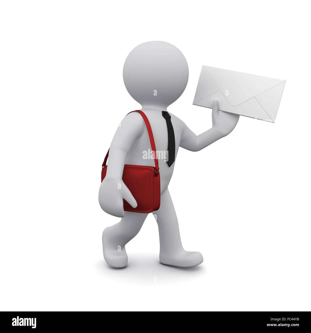 3D man with an envelope delivering mail Stock Photo - Alamy