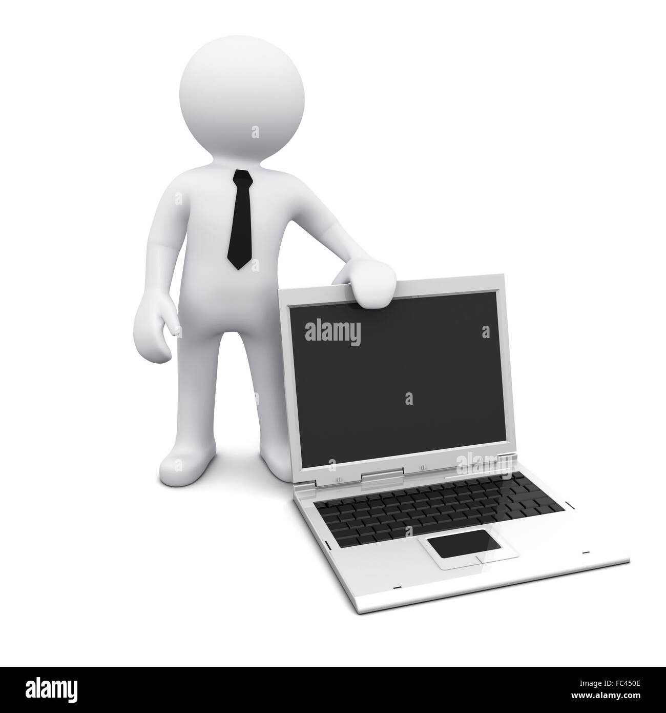 3D man wearing a tie with a notebook Stock Photo - Alamy