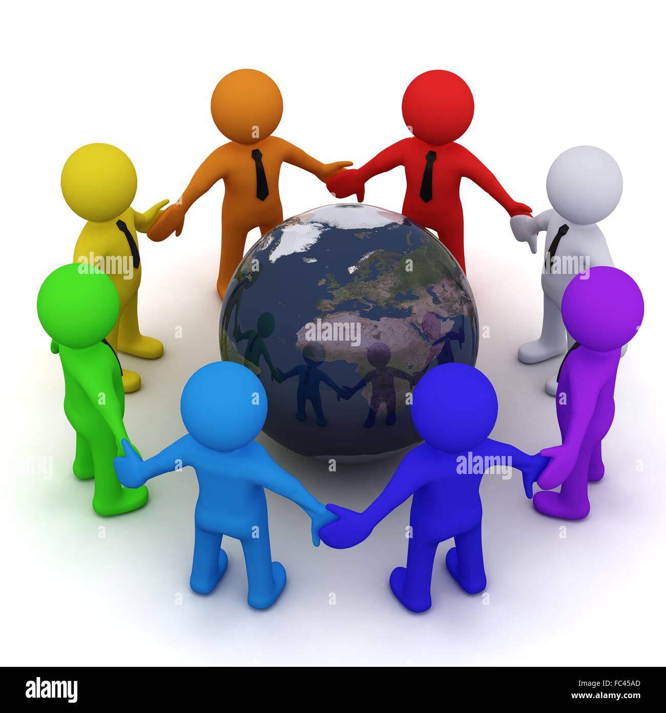 colorful 3D men standing together in circle Stock Photo - Alamy