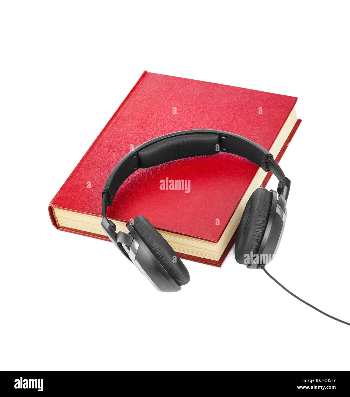 Headphones and book Stock Photo - Alamy