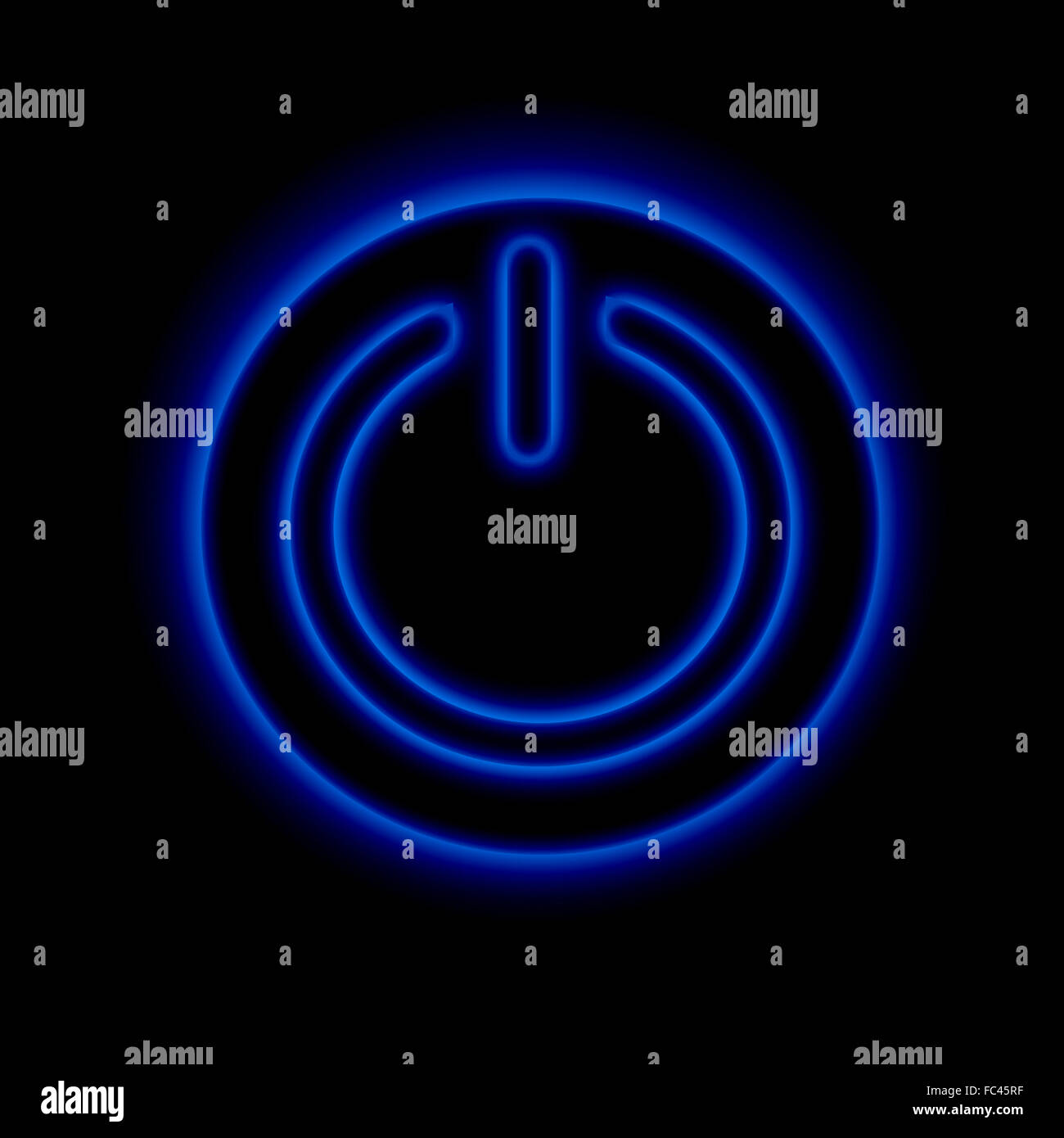 Picture of a power button against black background Stock Photo - Alamy