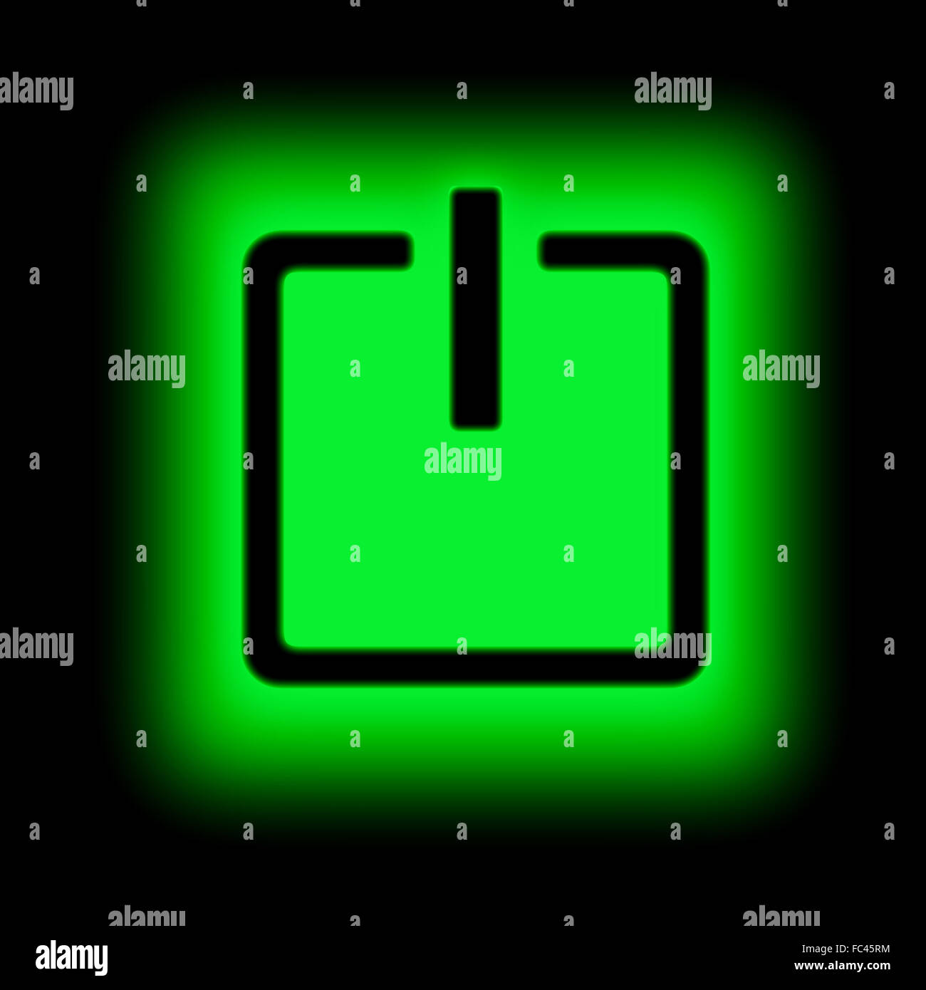 Picture of a power button against black background Stock Photo - Alamy