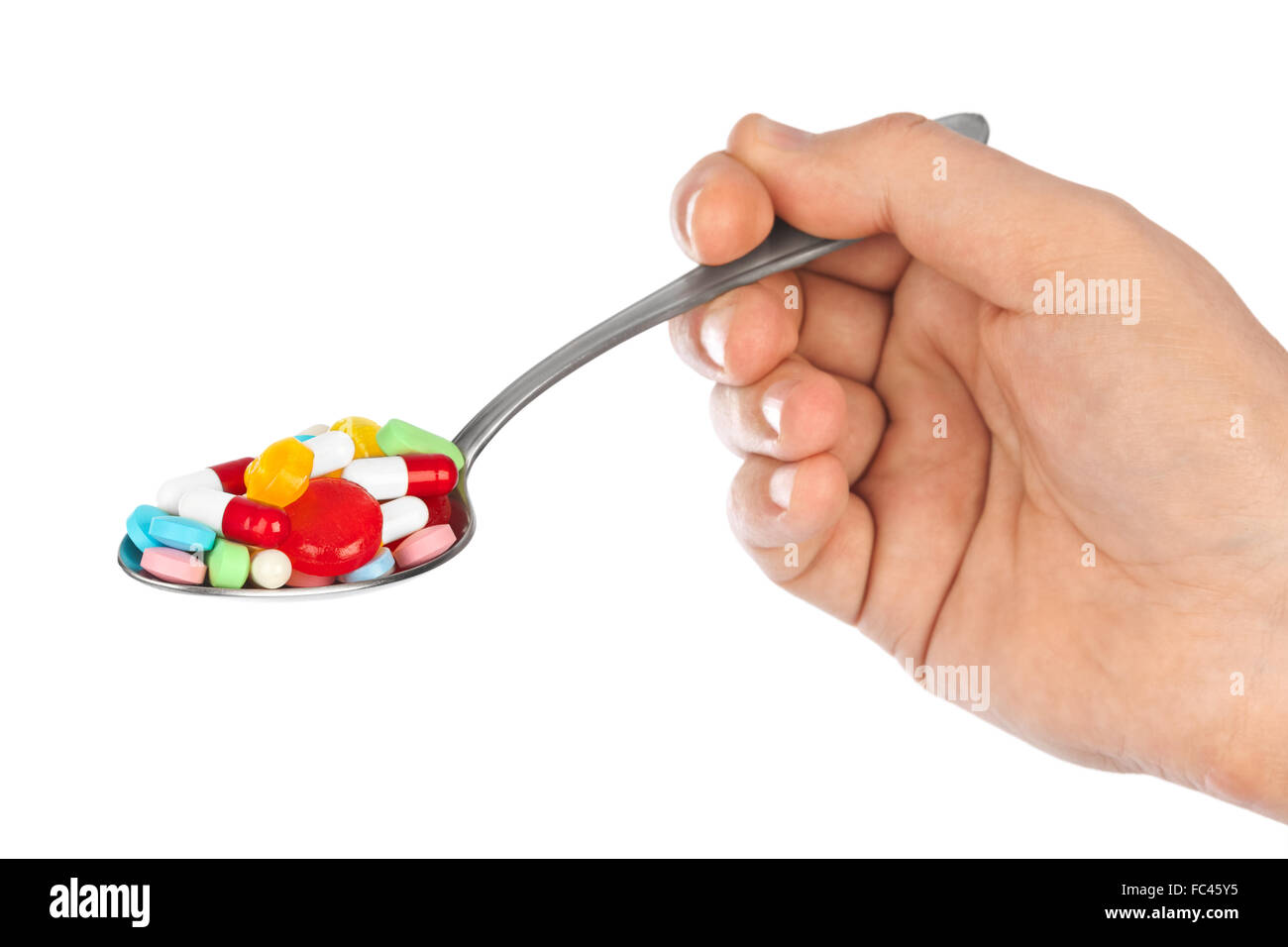 Hand with pills Stock Photo - Alamy