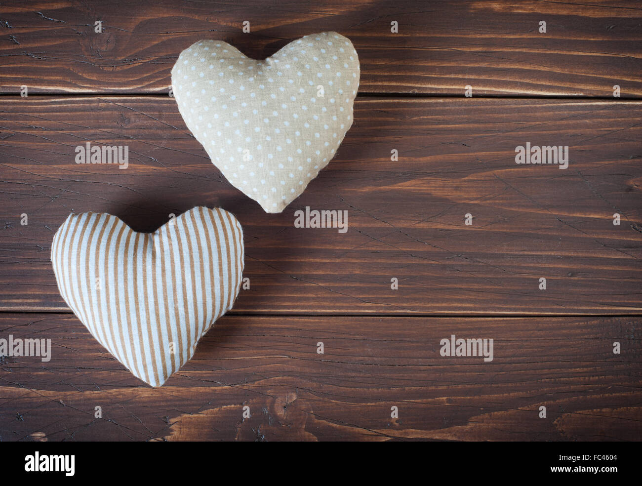 Two hearts made of cloth Stock Photo - Alamy