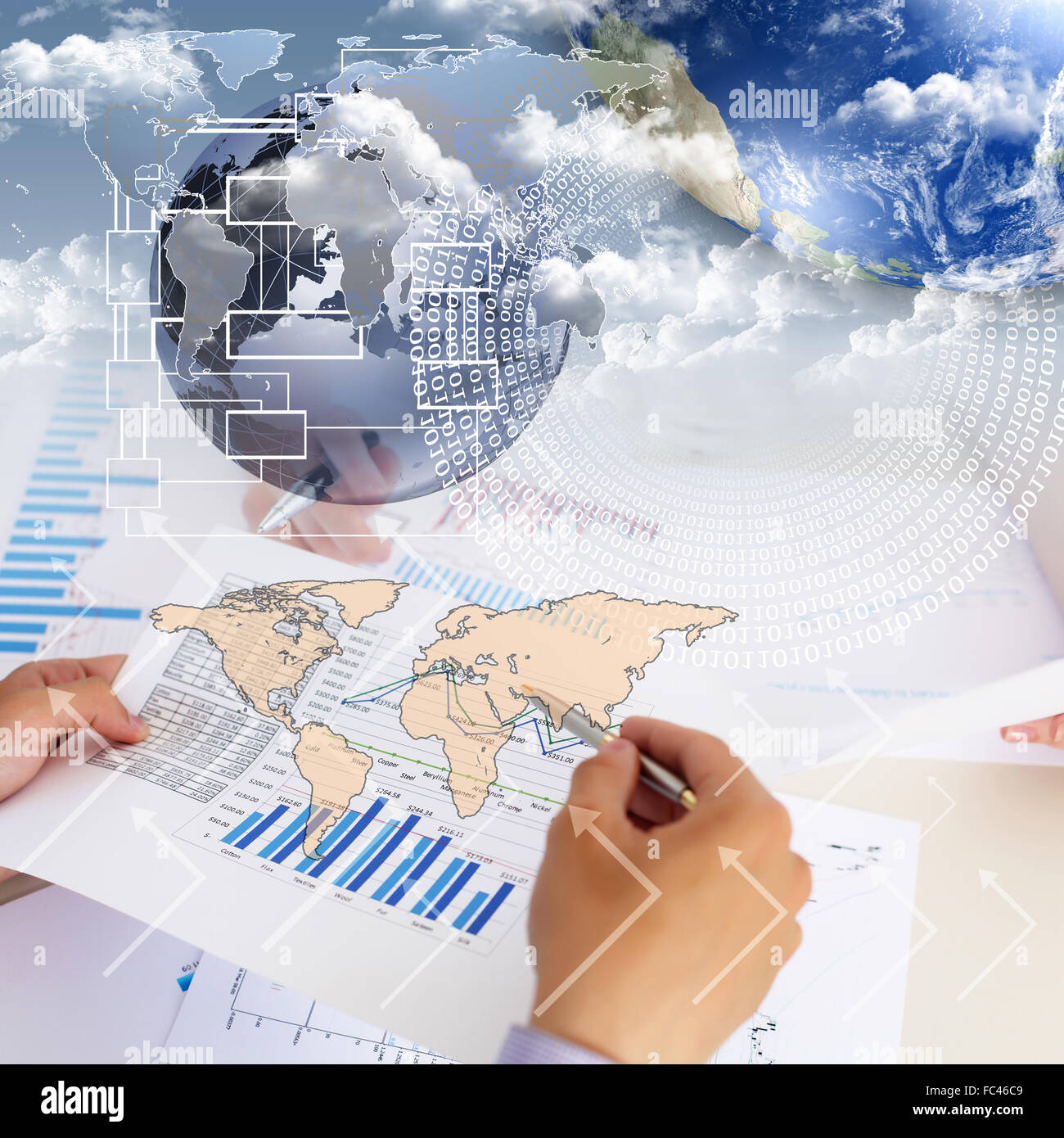 Business collage with financial and business charts and graphs Stock ...