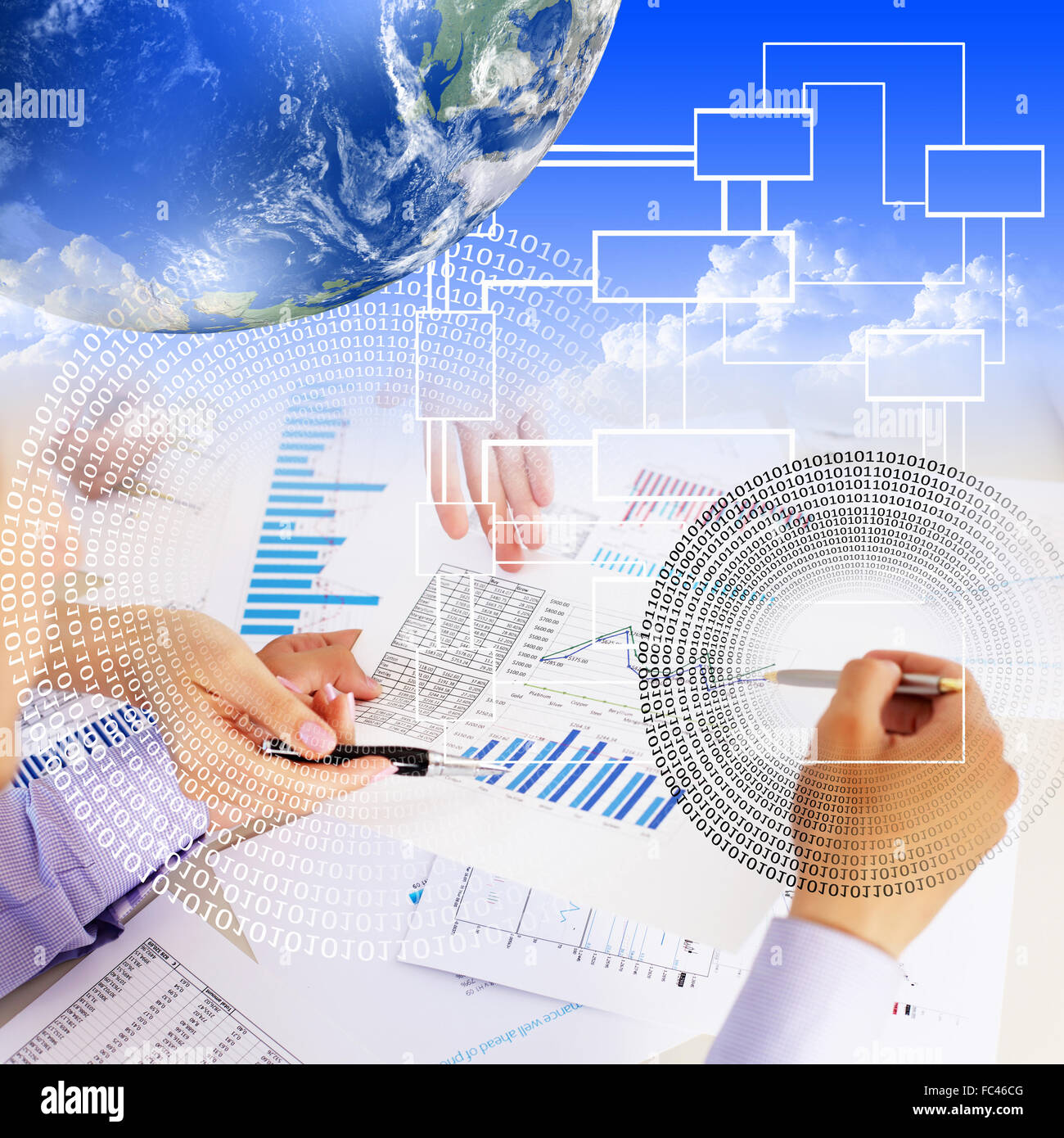 Business collage with financial and business charts and graphs Stock ...