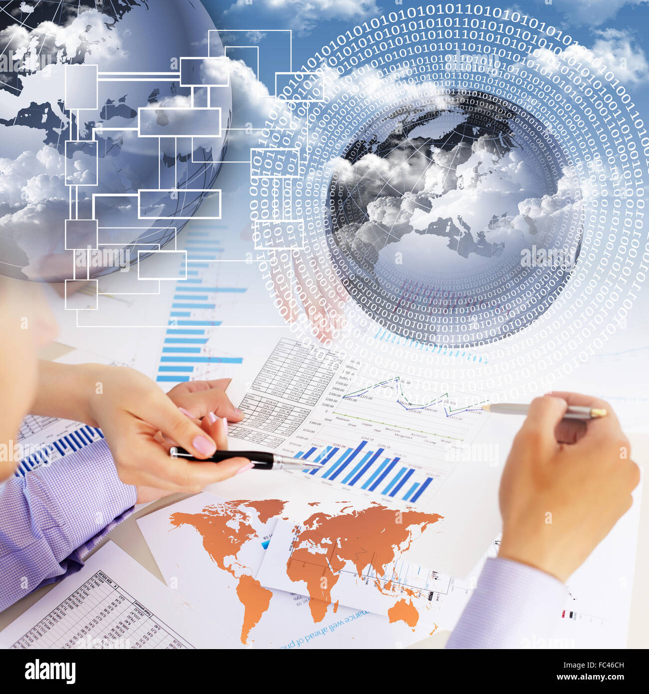 Business collage with financial and business charts and graphs Stock ...