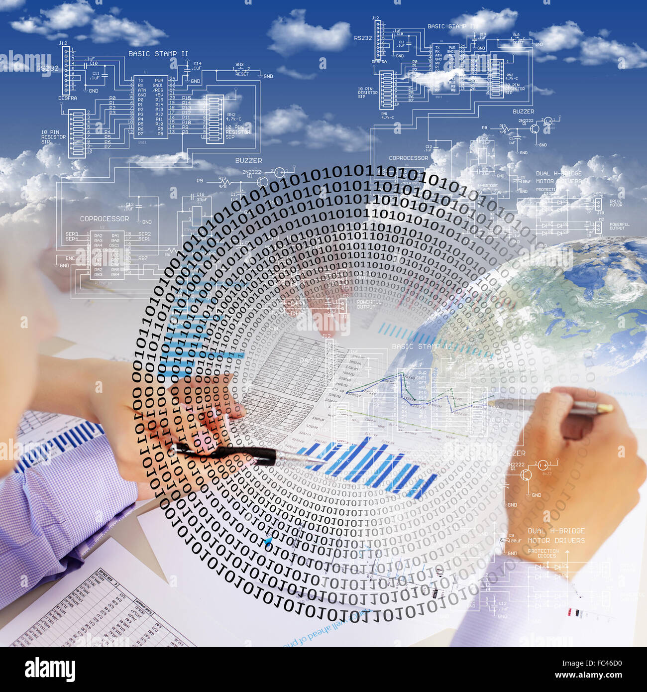 Business collage with financial and business charts and graphs Stock ...