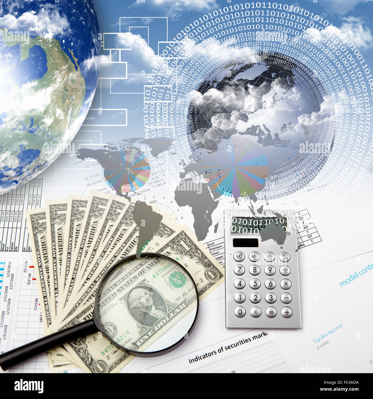 Business collage with financial and business charts and graphs Stock ...