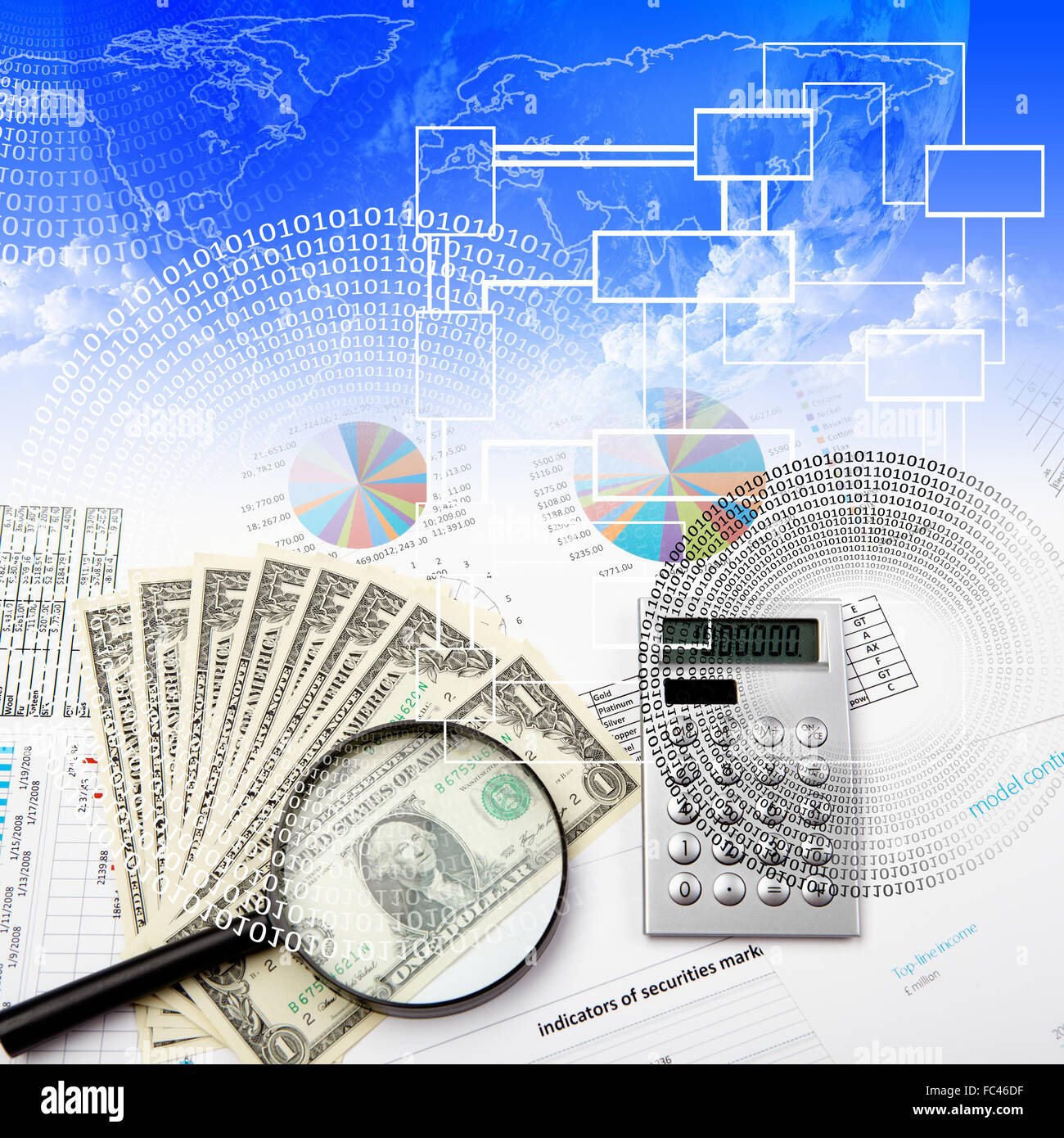 Business collage with financial and business charts and graphs Stock ...