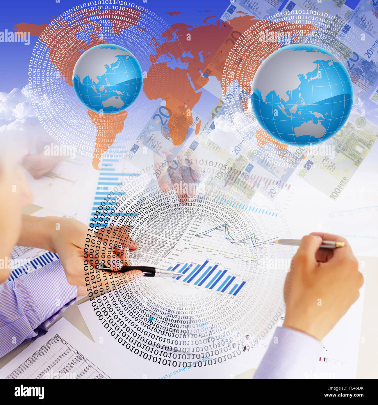 Business collage with financial and business charts and graphs Stock ...