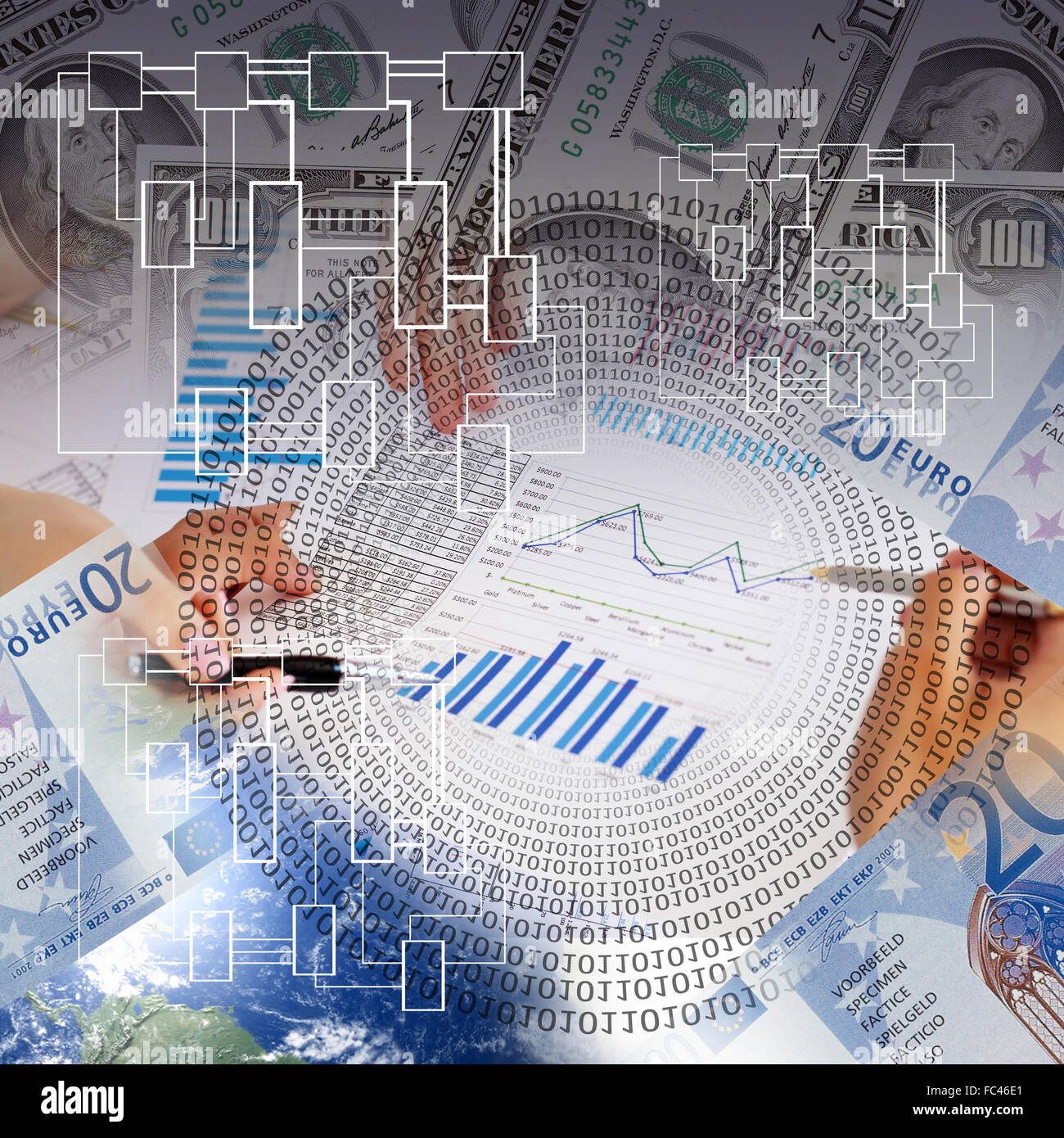 Business collage with financial and business charts and graphs Stock ...