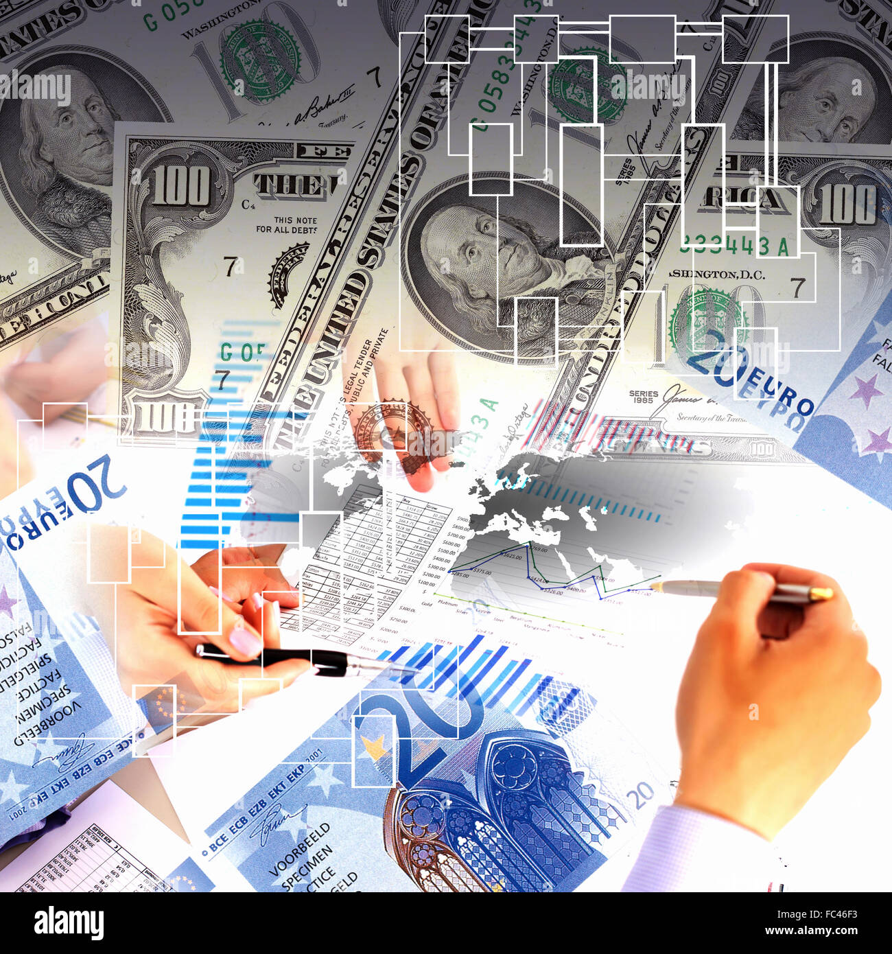 Business collage with financial and business charts and graphs Stock ...