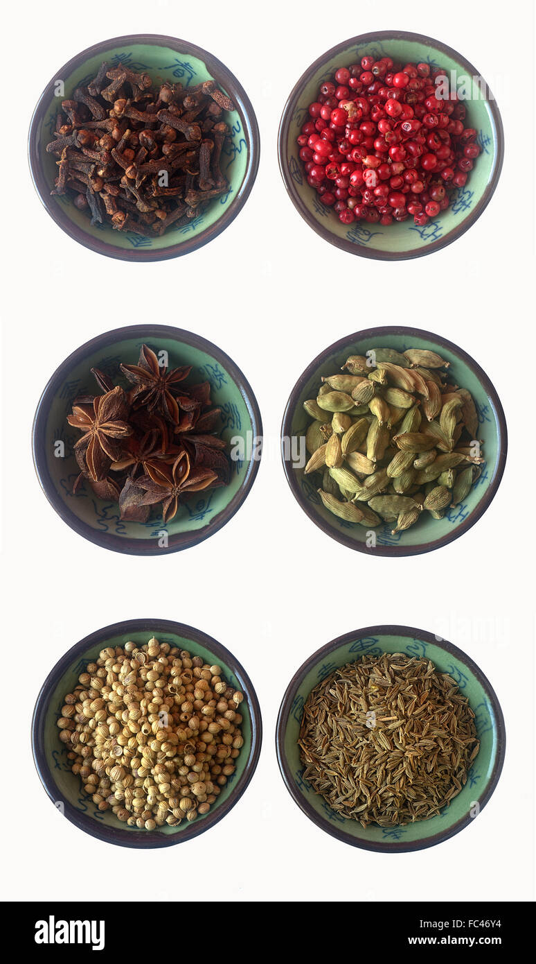 Six Different Spices Stock Photo - Alamy