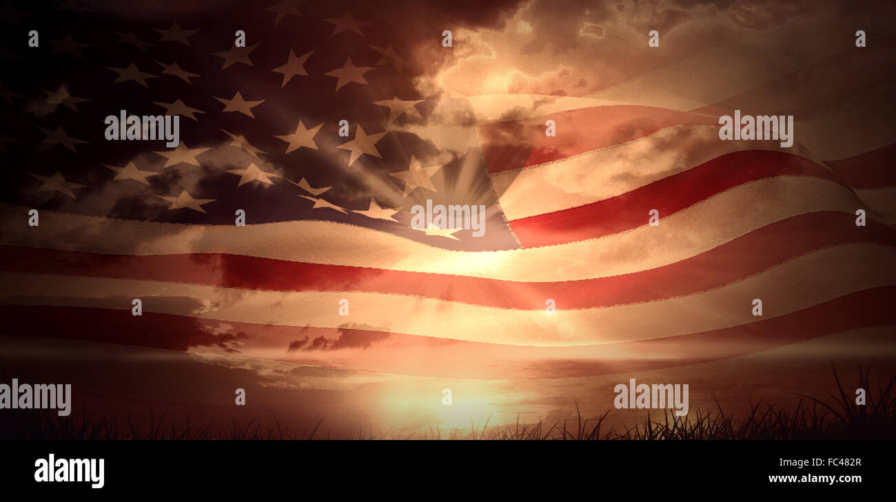 Rippling american flag hi-res stock photography and images - Alamy