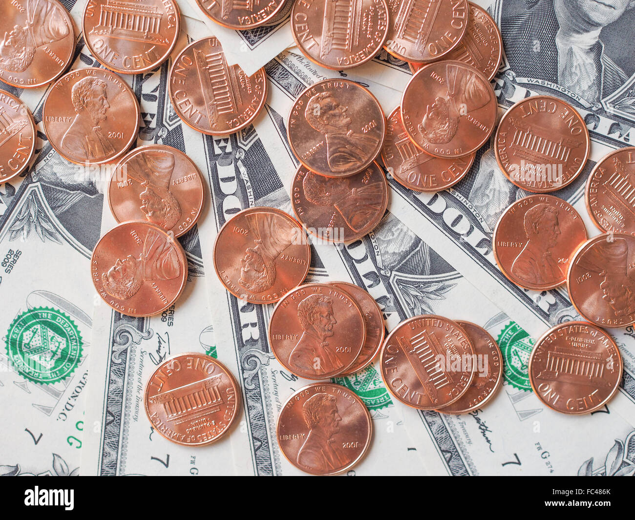 American dollar notes and coins hi-res stock photography and images - Alamy