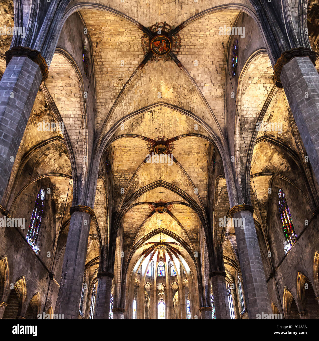 Gothic church interior Stock Photo - Alamy