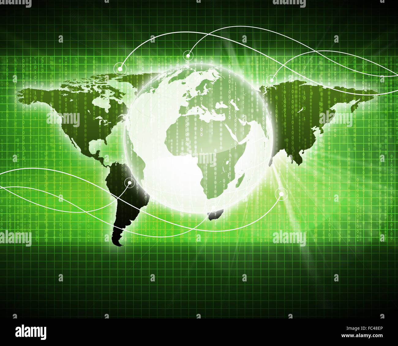 Abstract image of a social network. Map of the world Stock Photo - Alamy