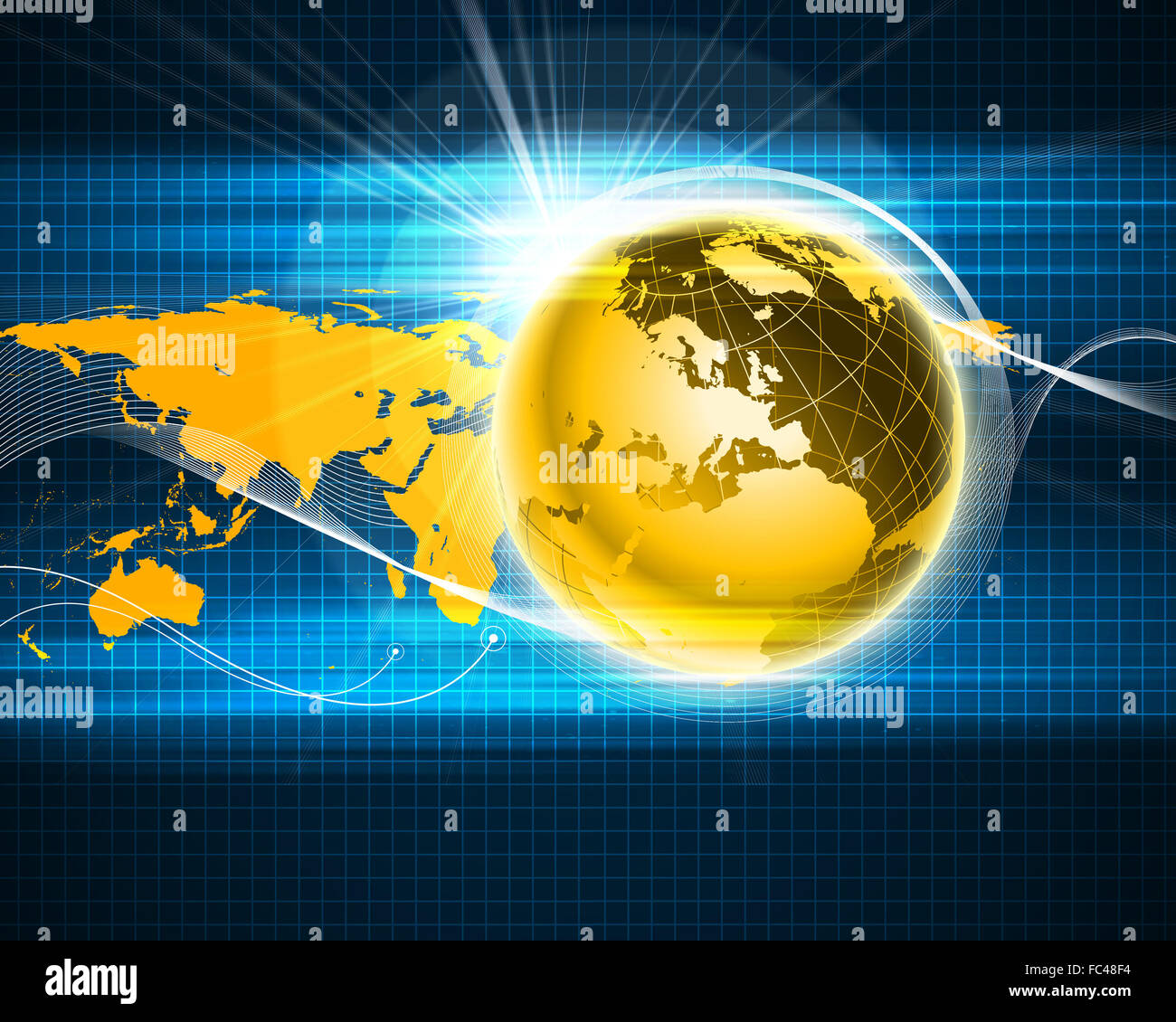 Abstract image of a social network. Map of the world Stock Photo - Alamy