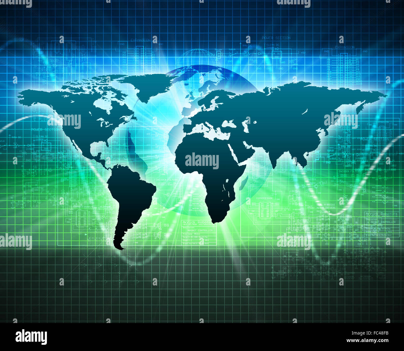 Abstract image of a social network. Map of the world Stock Photo - Alamy