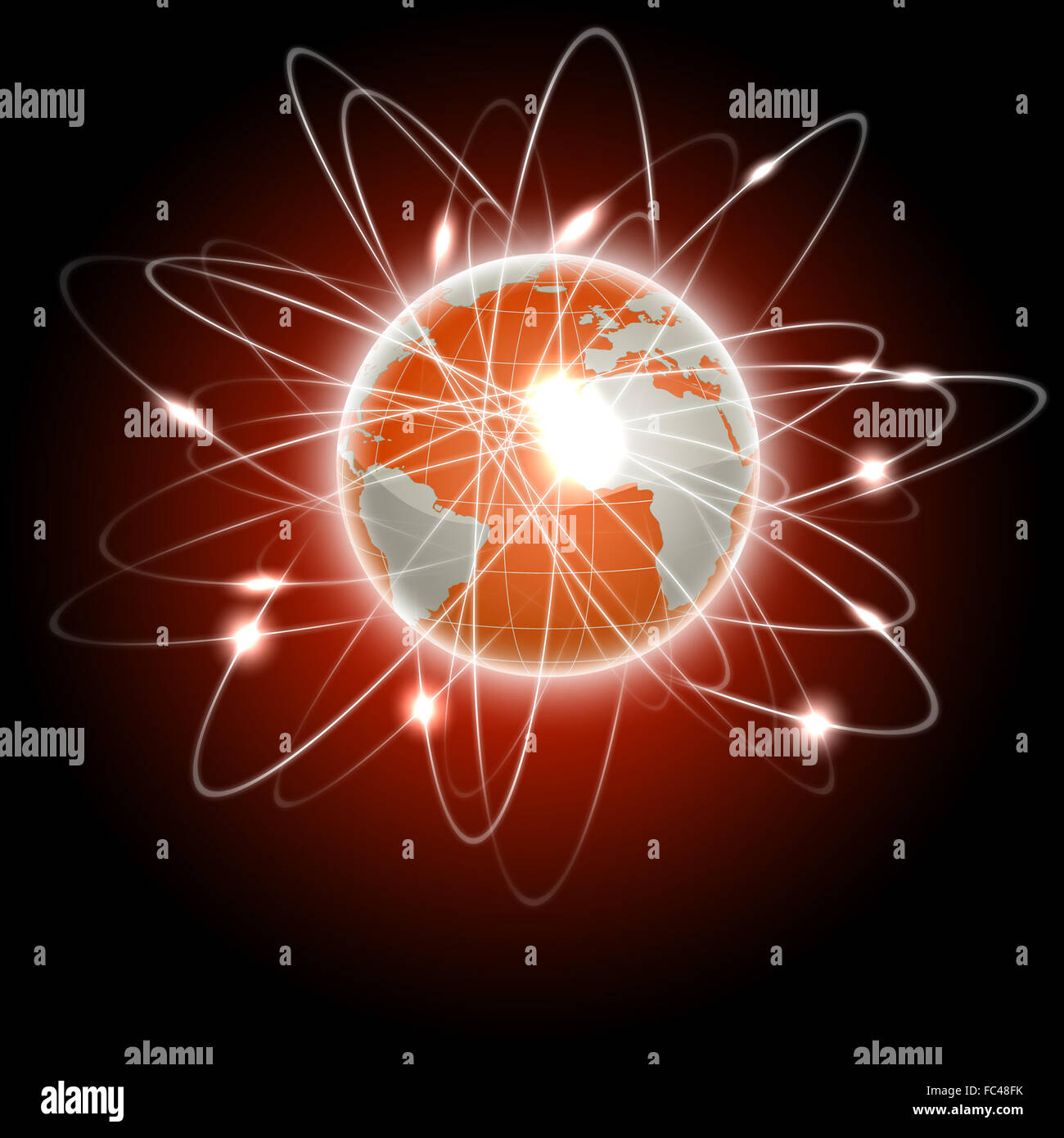 Abstract image of a social network. Map of the world Stock Photo - Alamy