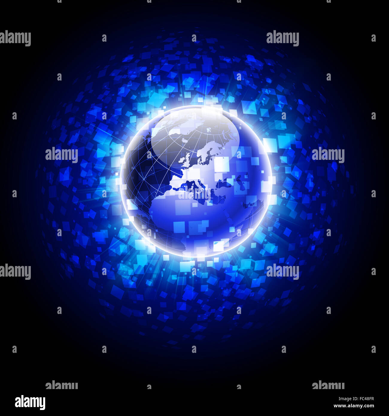 Abstract image of a social network. Map of the world Stock Photo - Alamy